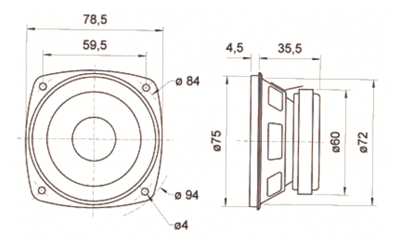 ESU 50338 Lautsprecher 8 Ohm, Visaton FRS 8, 78mm, für XL - Moba-Shop