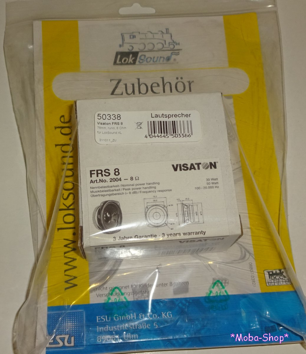ESU 50338 Lautsprecher 8 Ohm, Visaton FRS 8, 78mm, für XL - Moba-Shop